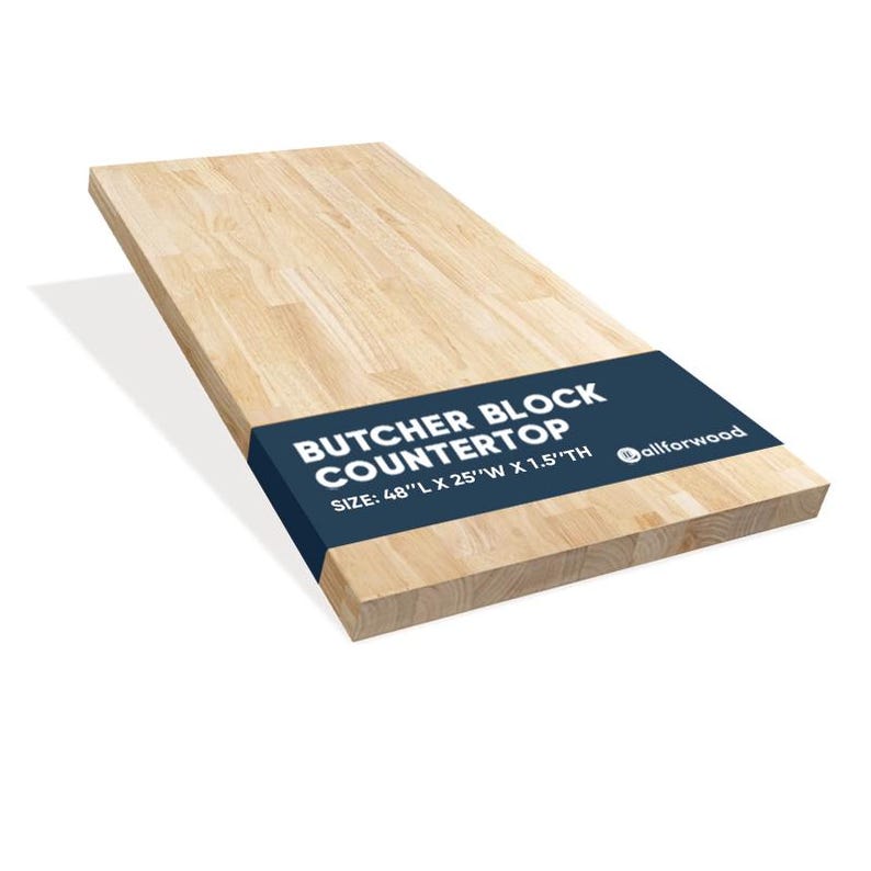 1.5 In. Thick Hevea Wood Butcher Block Countertop, Unfinished Wood ...