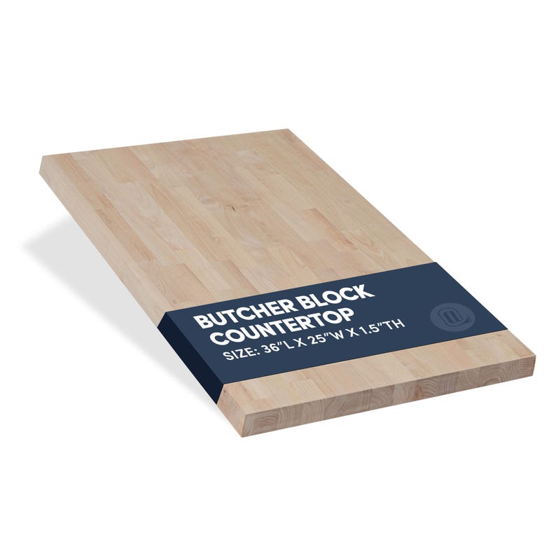 1.5 In. Thick Birch Butcher Block Countertop, Unfinished Wood Slab for ...