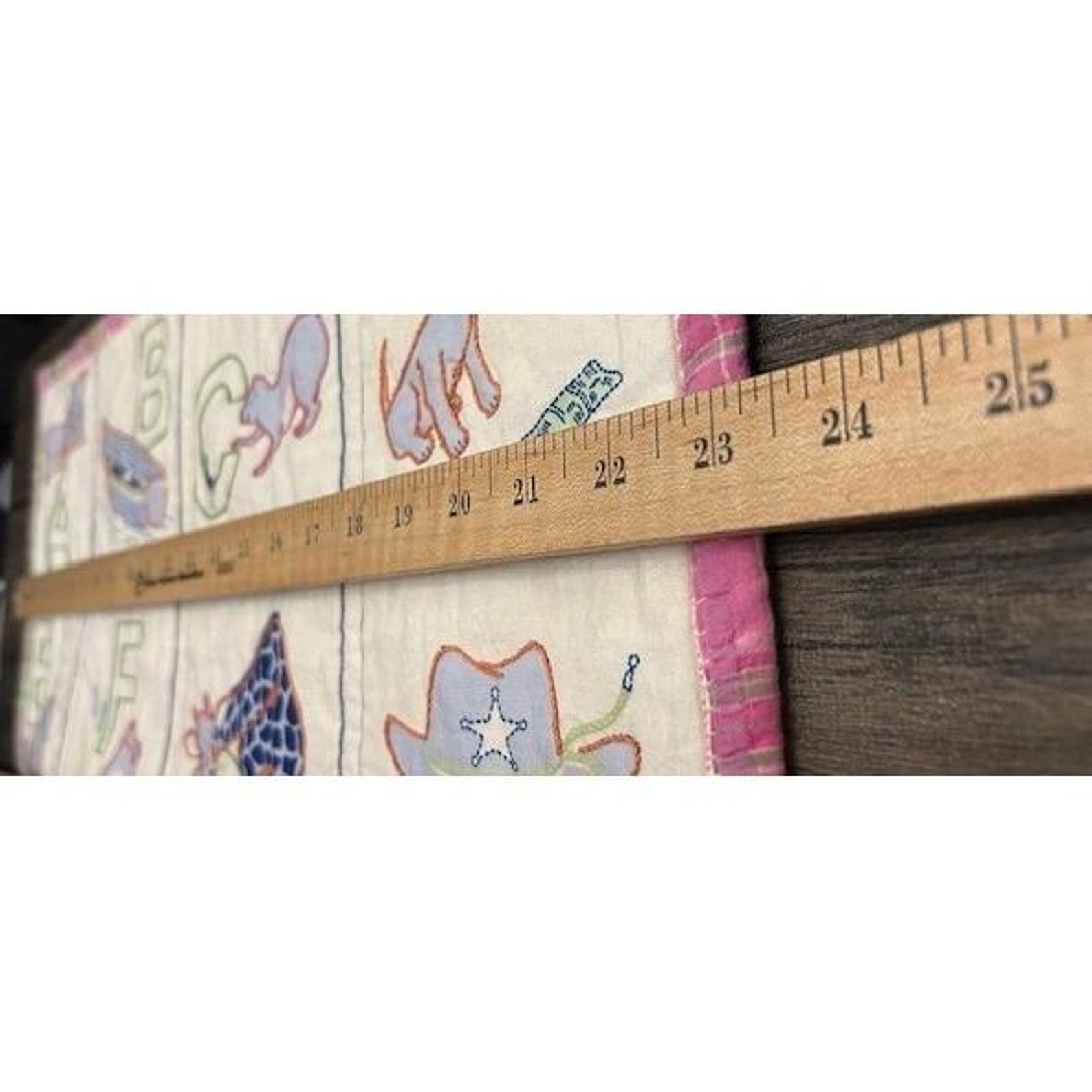 Handmade Alphabet ABC Quilt Pink Plaid Baby Toddler Embroidered Crib ...