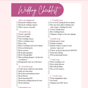Printable Wedding Venue Comparison & Wedding Planning Checklist - Etsy