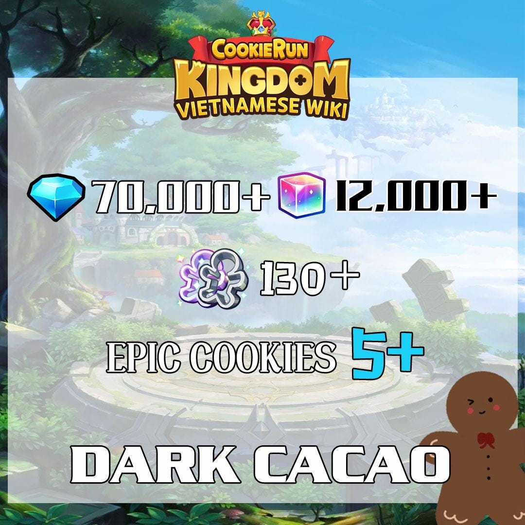 Cookie Run Kingdom Starer Account 70000+crystals DARK CACAO 130+cookie ...