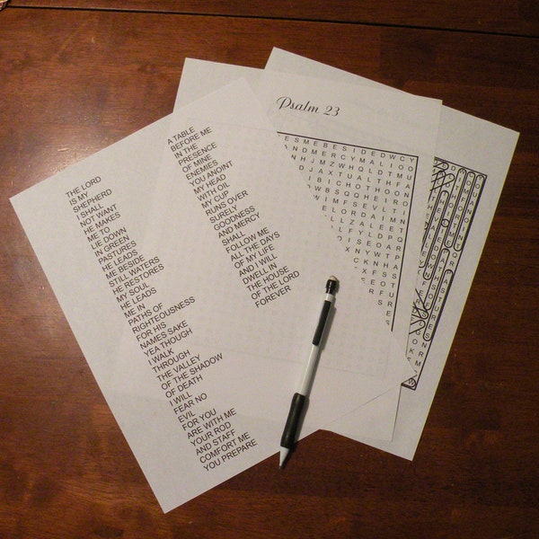 Psalm 23 word search - Etsy.de