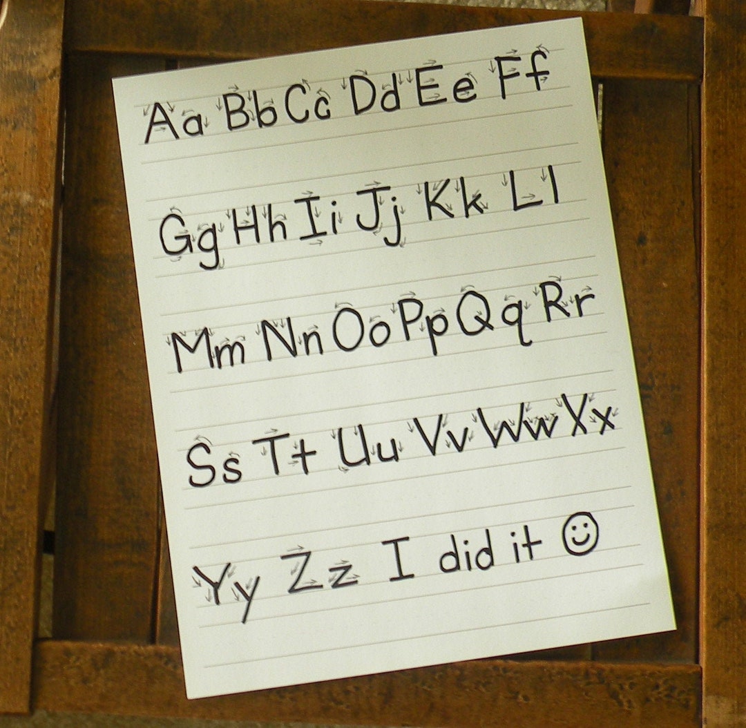 Old School Alphabet Printing Practice Page Printable - Etsy