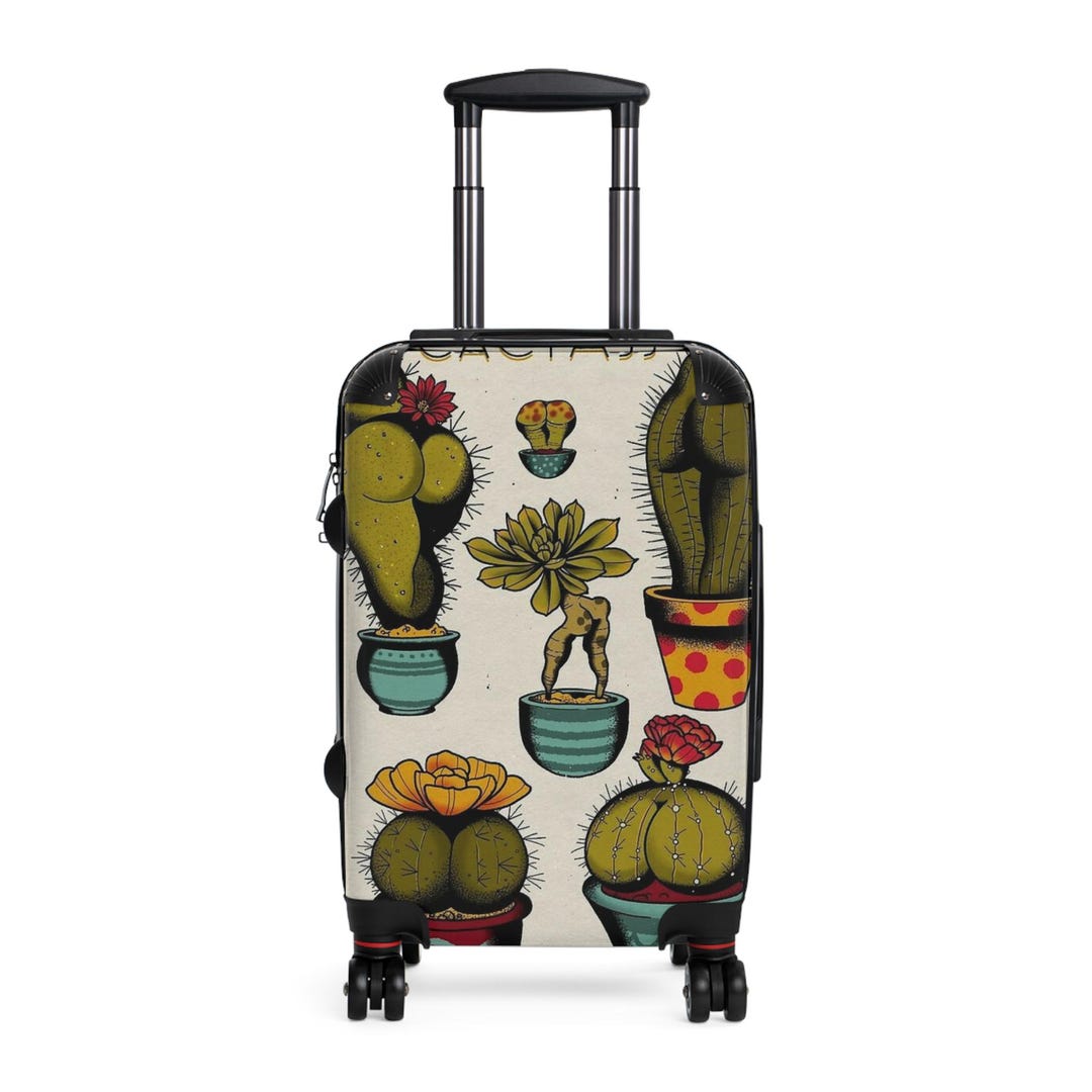 Cactus Print Suitcase, Trendy Luggage for Travel Lovers, Ideal Gift for ...