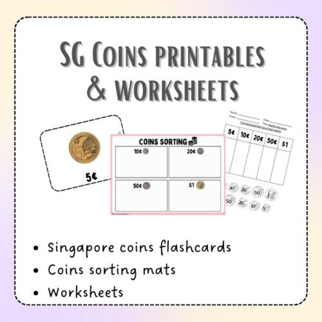 Singapore Money (coins) - Printables and Worksheets - Etsy