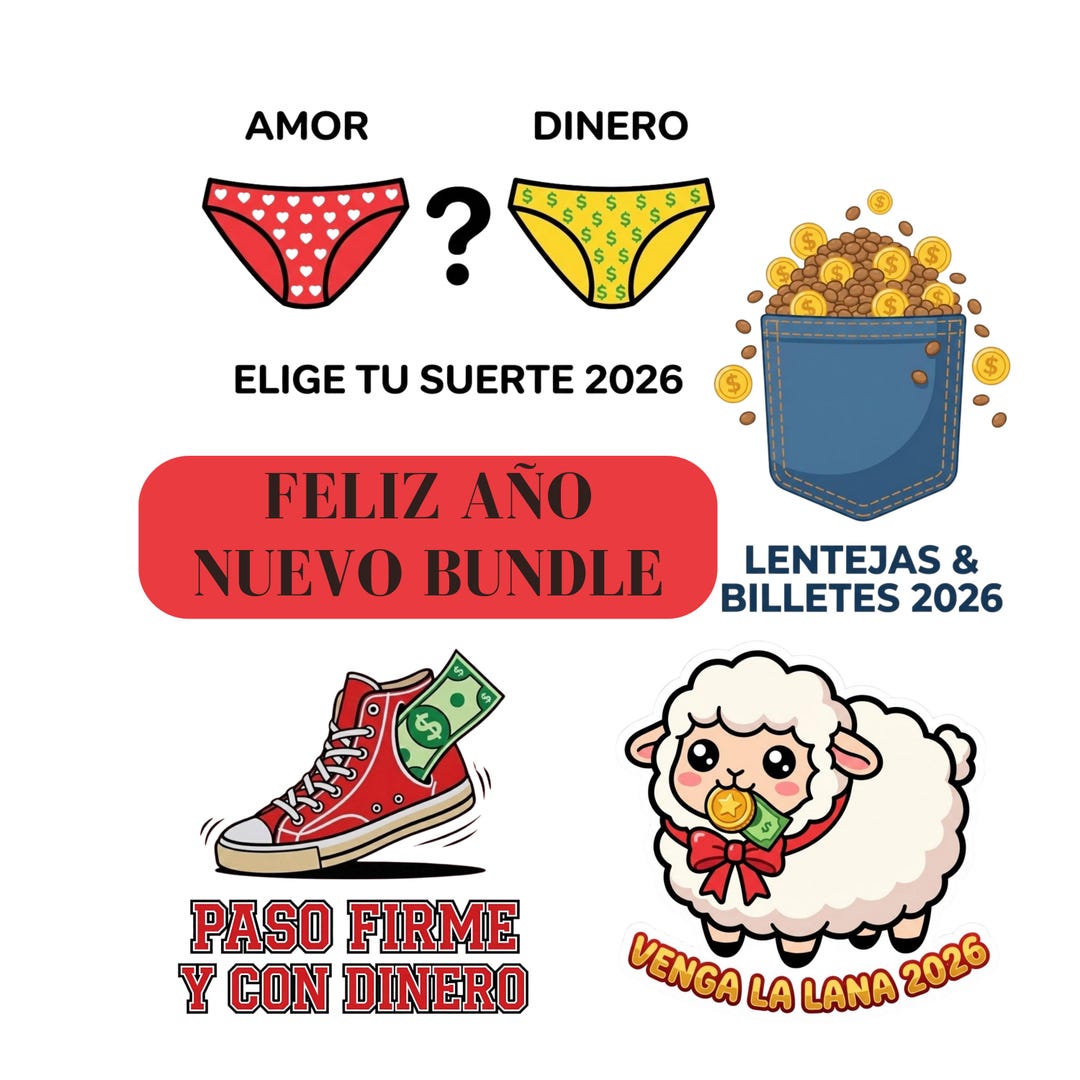 Feliz Año Nuevo 2026 PNG | Spanish New Year Bundle | Manifestation ...