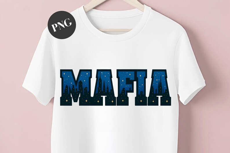Gangster Mafia PNG – Night City Skyline Typography Design | Urban Word ...
