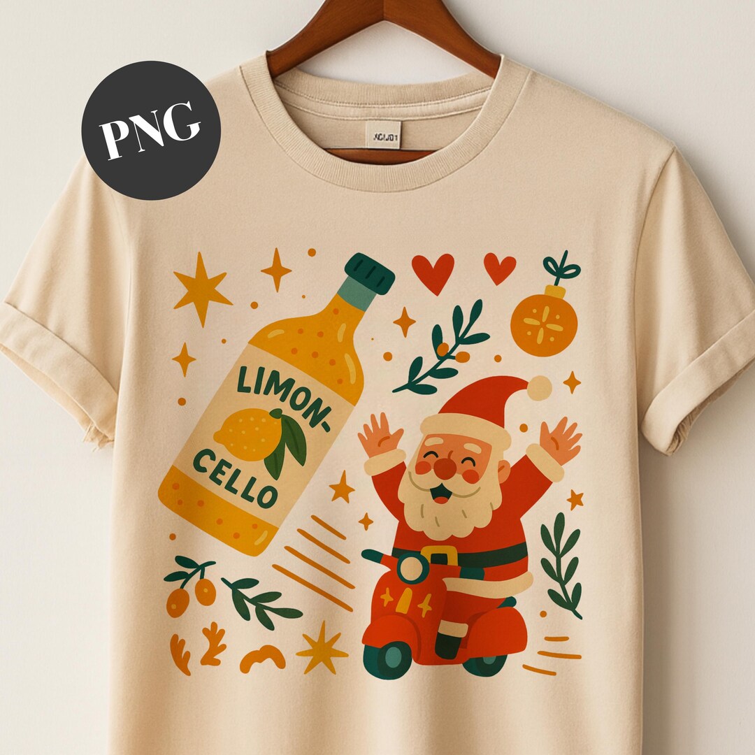 Limoncello Santa Vespa PNG | Funny Italian Christmas Sublimation ...