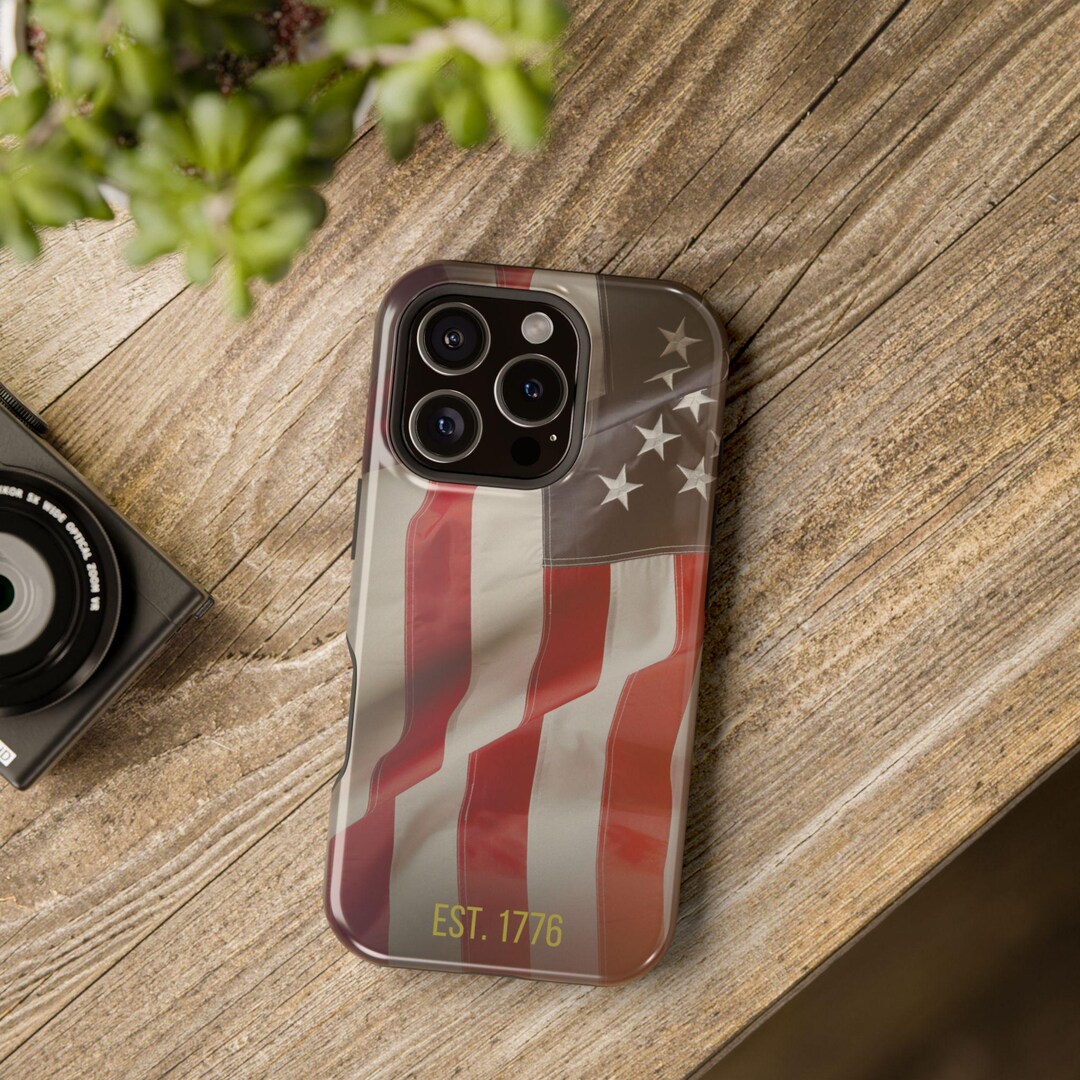 American Flag Phone Case – Rustic EST. 1776 | Patriotic Minimalist ...
