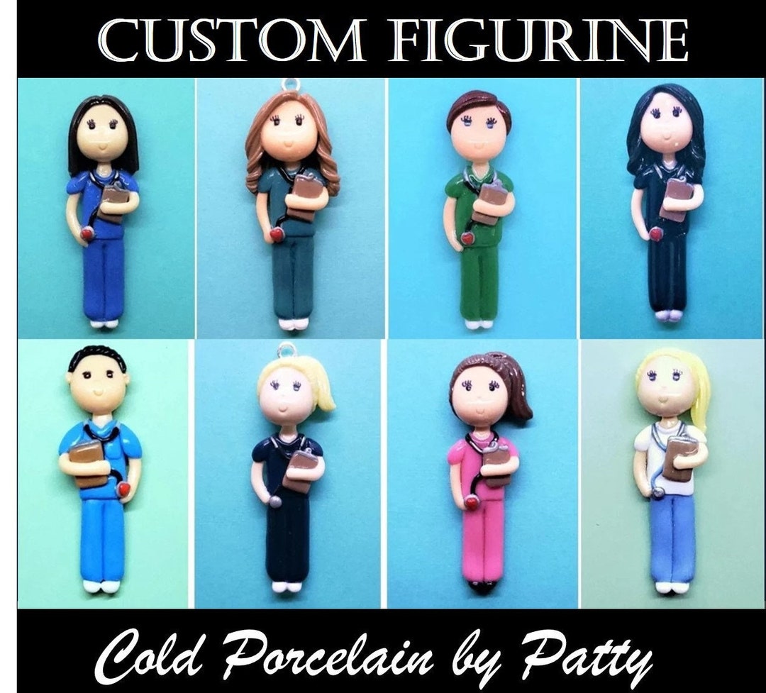 Personalized Figurine in Scrubs Nurse, Doctor, Veterinary, PA, Vet ...
