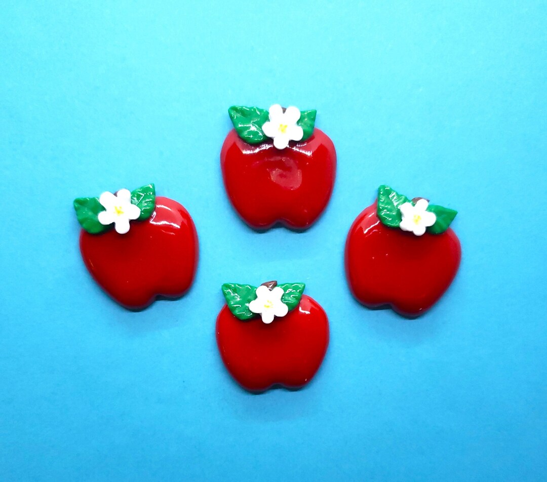 Red Apple Fruit Clay Center Magnet Brooch Pin Faux Food Decor Ready to ...