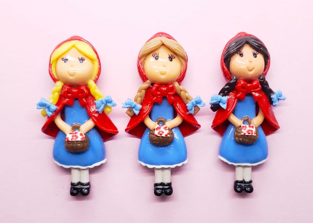 Little Red Riding Hood Girl Figurine Pendant Ornament Brooch Magnet ...
