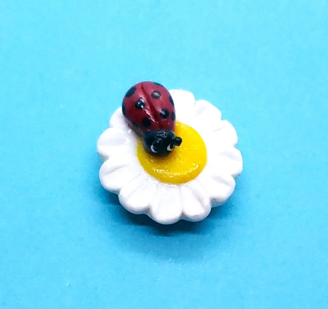 Mini Ladybug in a Daisy Flower Magnet Handmade Bug Lover Gift Ready to ...