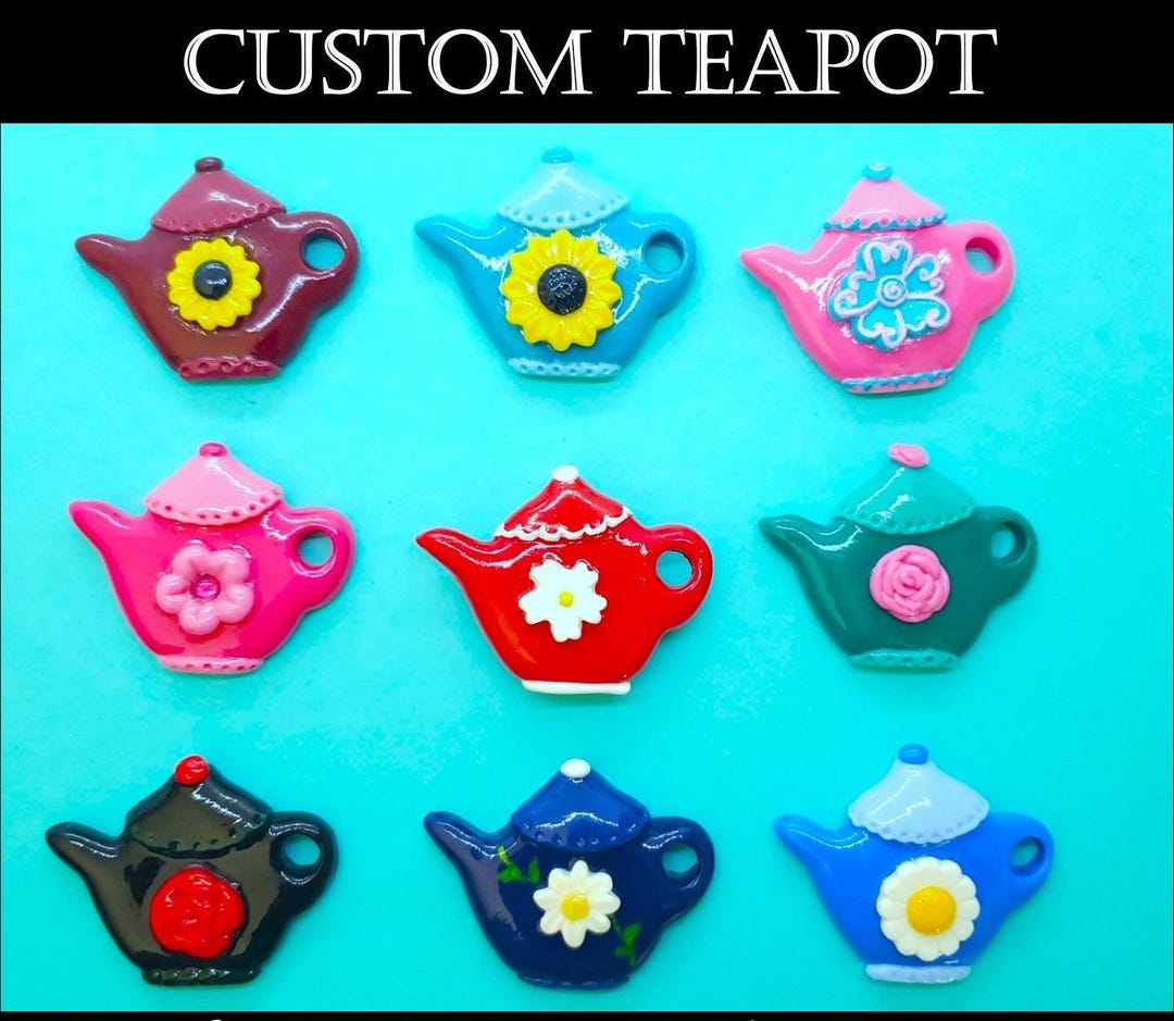 Custom Teapot, Personalized Color and Flower Embleshiment - Etsy