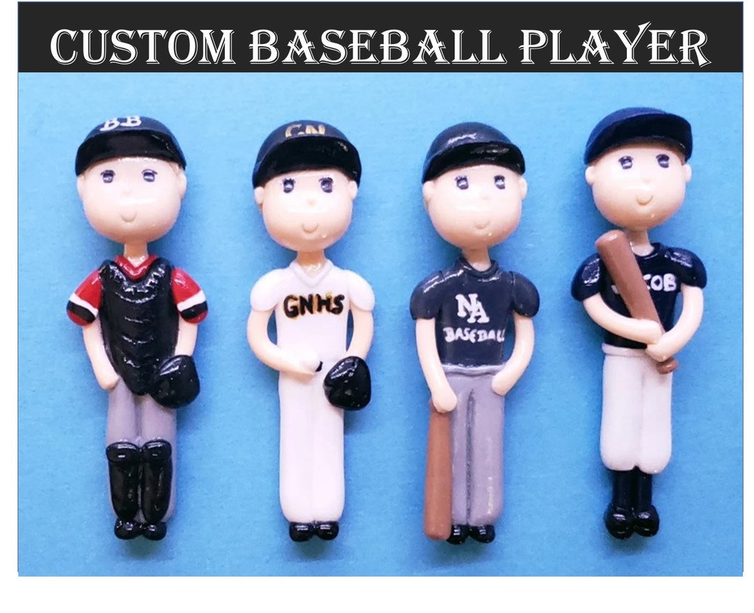 Custom Baseball Player Figurine Pitcher Batter or Catcher - Etsy