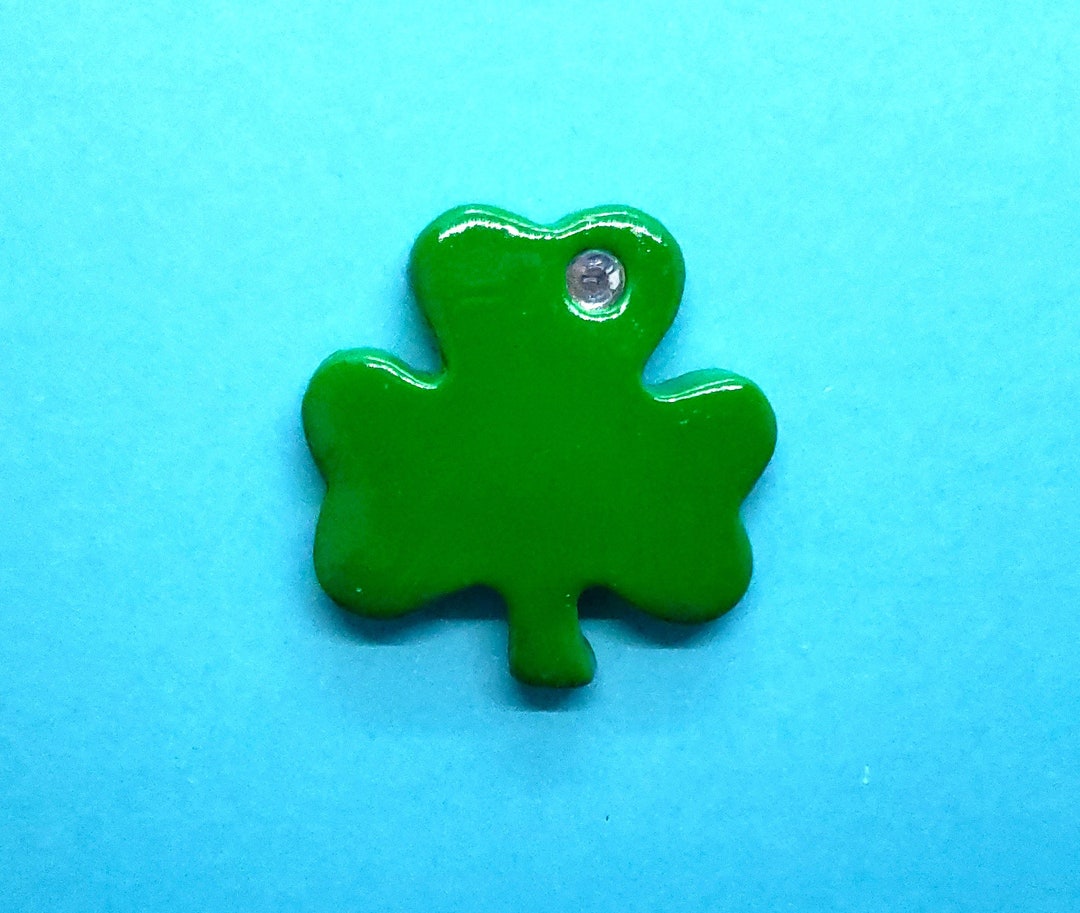 Whimsical Shamrock Clay Center Pendant, Brooch, Magnet, Ornament, Purse ...