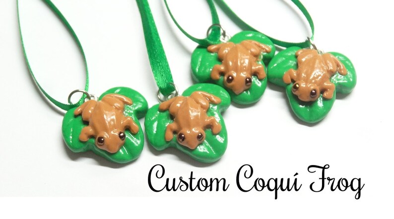 Custom Miniature Puerto Rican Coquí Frog Figurine Jewelry | Etsy