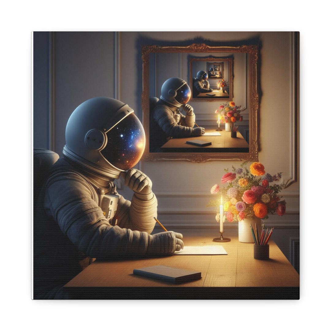 Galactic Inspiration Infinity View Canvas Art, Astronaut Decor for ...