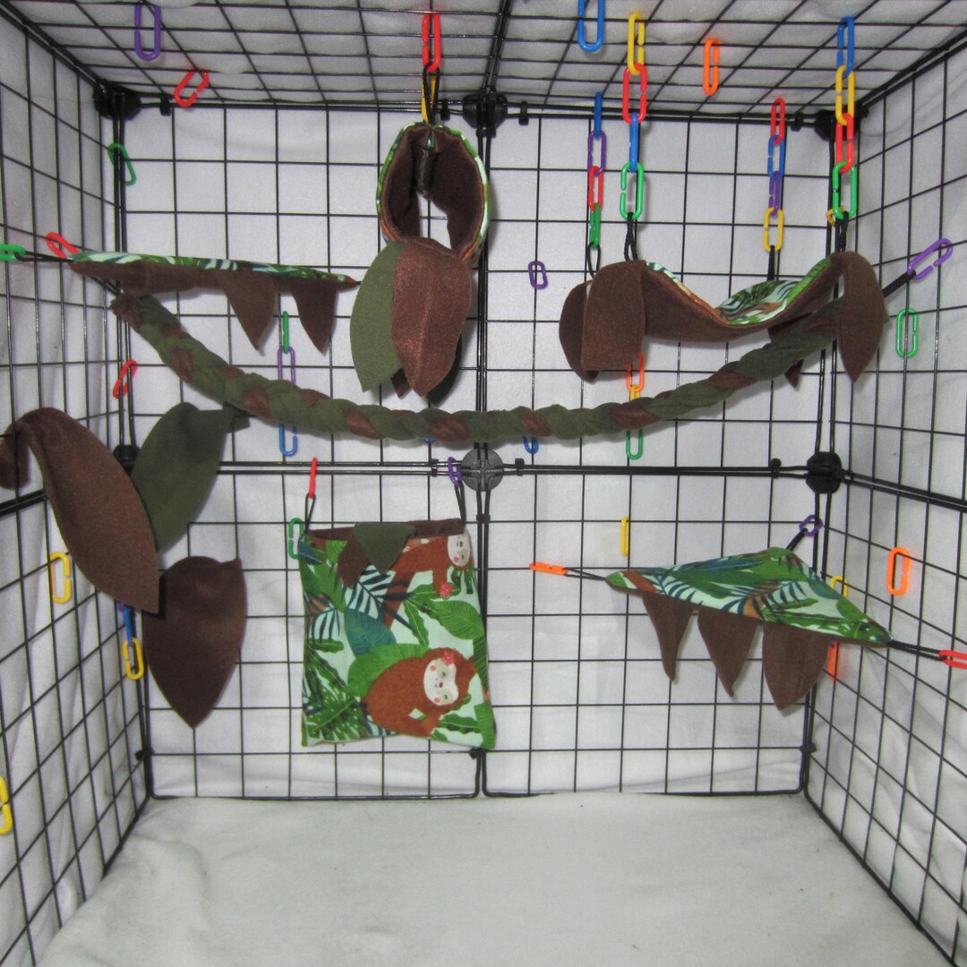 Ready to Ship/ 9-piece Jungle Leaf Sloths Sugar Glider Cage Set ...