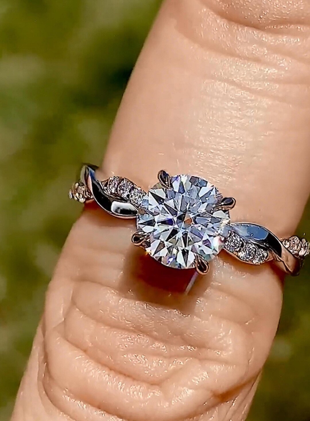 Two-tone Infinity Moissanite Engagement Ring: Hidden Halo, 925 Silver ...