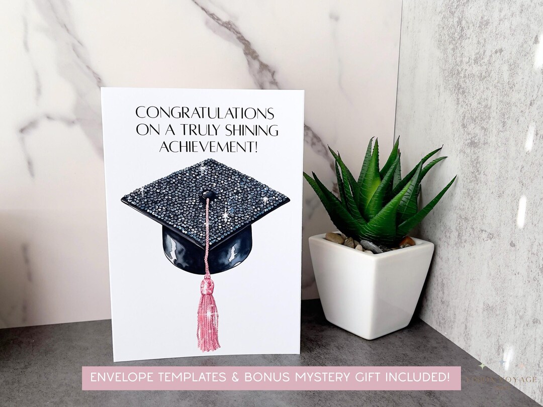 Printable Girly Chic Graduation Card: Watercolor Pink Tassel Graduate ...