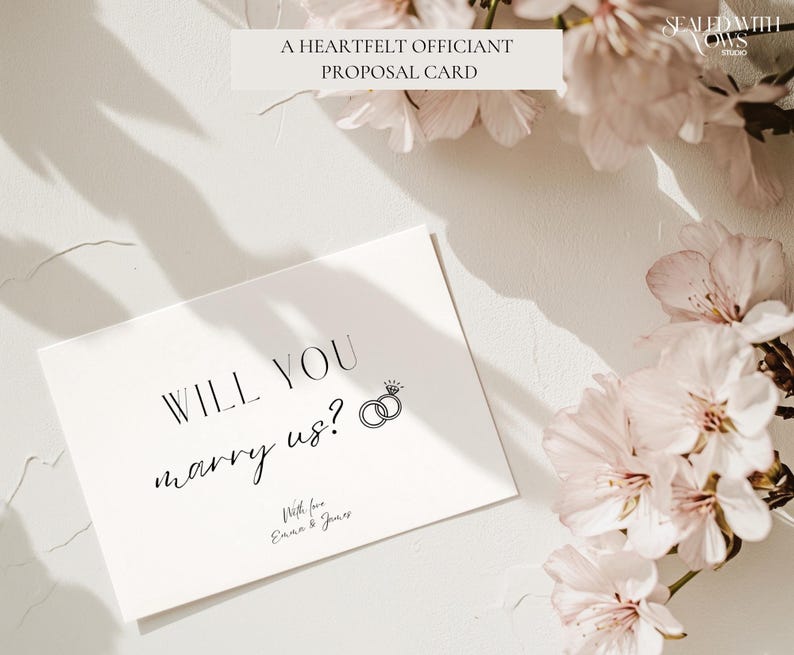 Officiant Proposal Card | 'will You Marry Us' Proposal Template ...