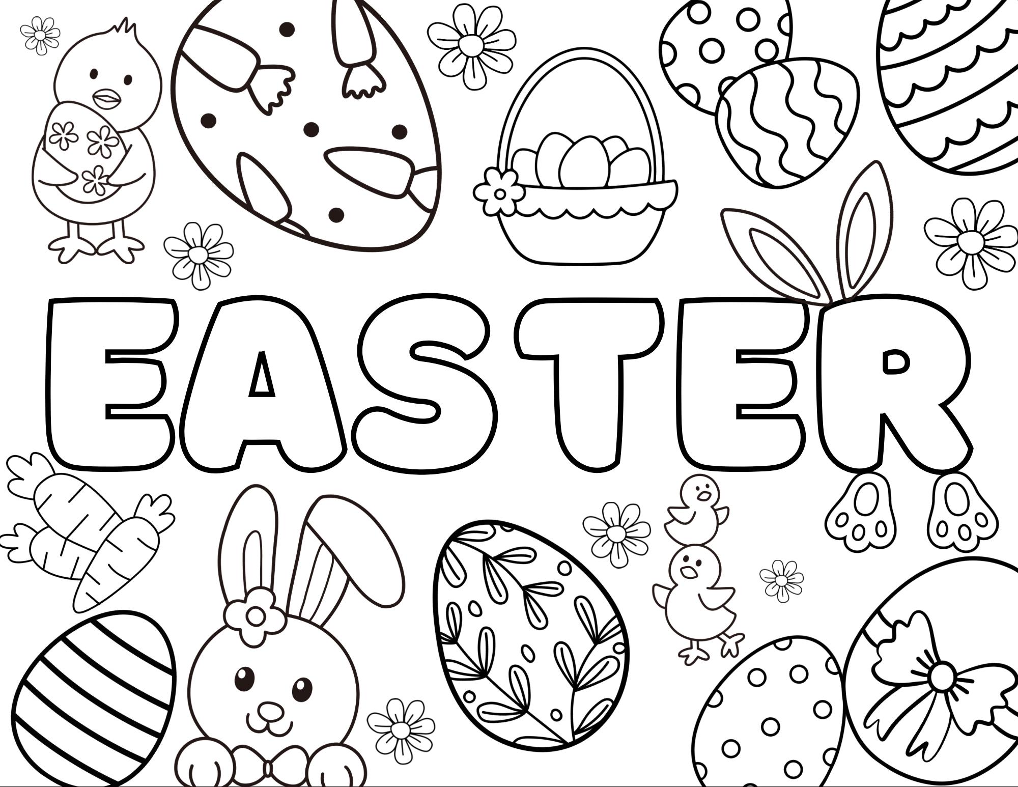 Easter Coloring Sheet - Etsy