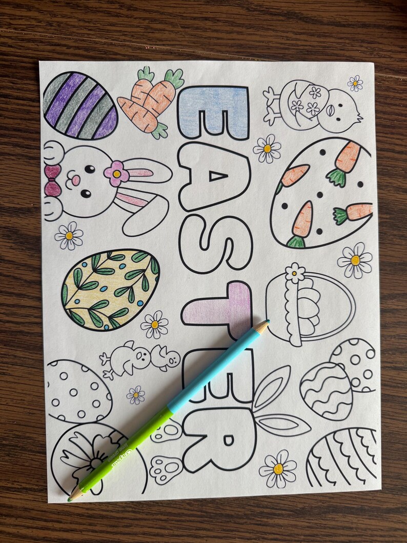 Easter Coloring Sheet - Etsy