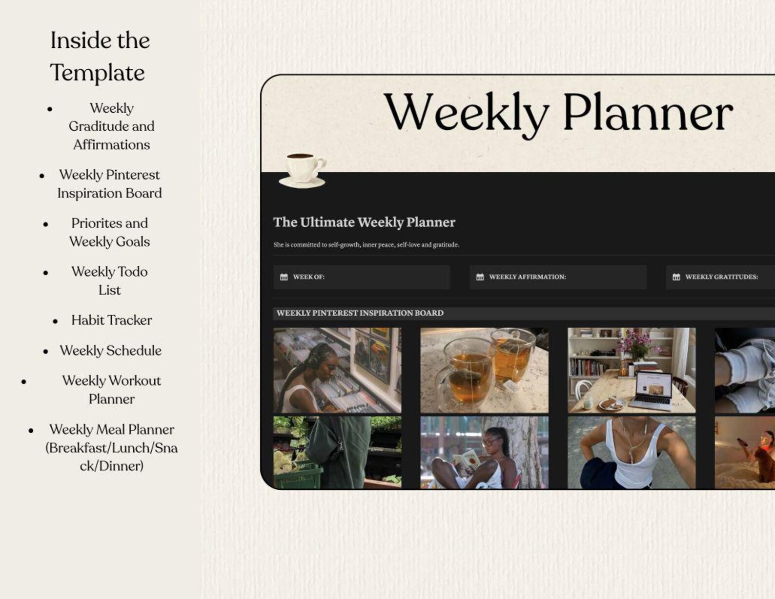 The Ultimate 2025 Weekly Planner Notion Template Aesthetic Personal ...