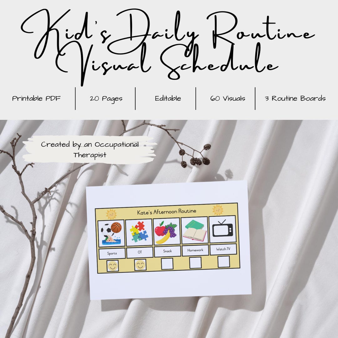 Daily Routine Visual Schedule for Kids | Printable Visual Chart | Ot ...