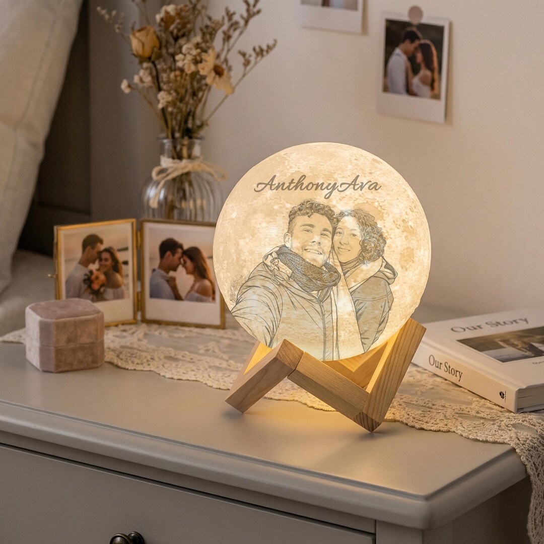 Personalized 3D Printed Moon Lamp,custom Photo Lunar Night Light ...