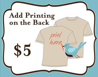 Back Side Printing Additional Special Design Does Not - Etsy