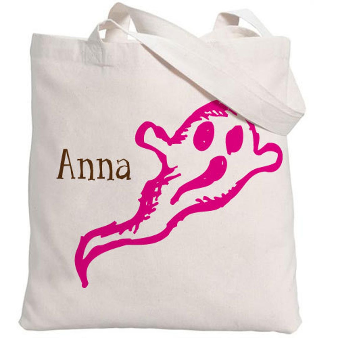 Trick or Treat Scary Ghost Personalized Bag, Screaming Ghost Halloween ...