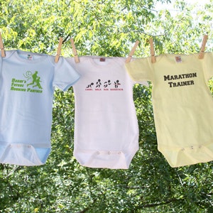 3 Marathon Baby Infant Bodysuit Set Running Partner Marathon Trainer ...