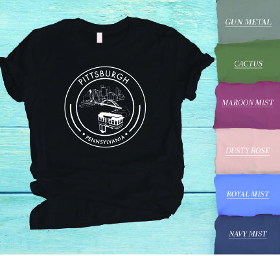 Pittsburgh T-shirt, Pittsburgh Skyline Shirt, Pittsburgh Tee ...