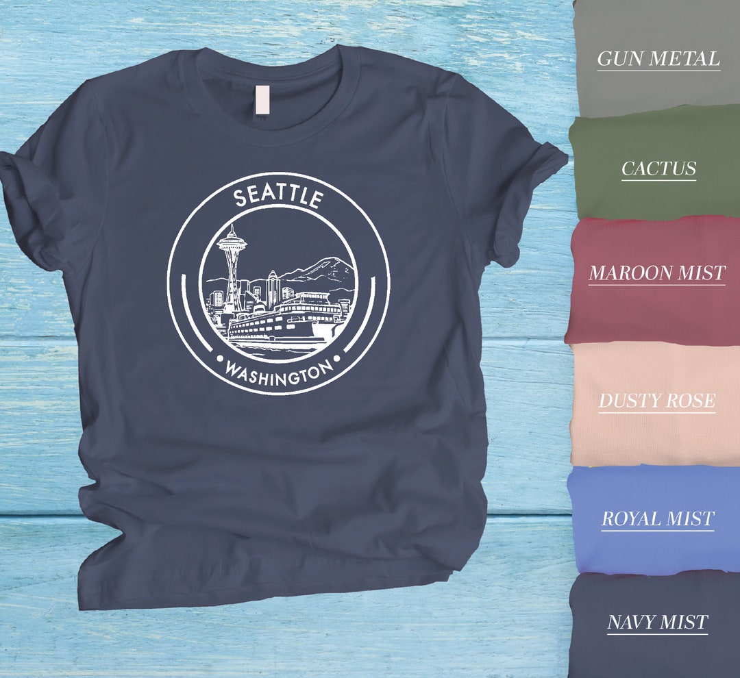 Seattle T-shirt, Seattle Skyline Shirt, Seattle Tee, Seattle Vacation ...