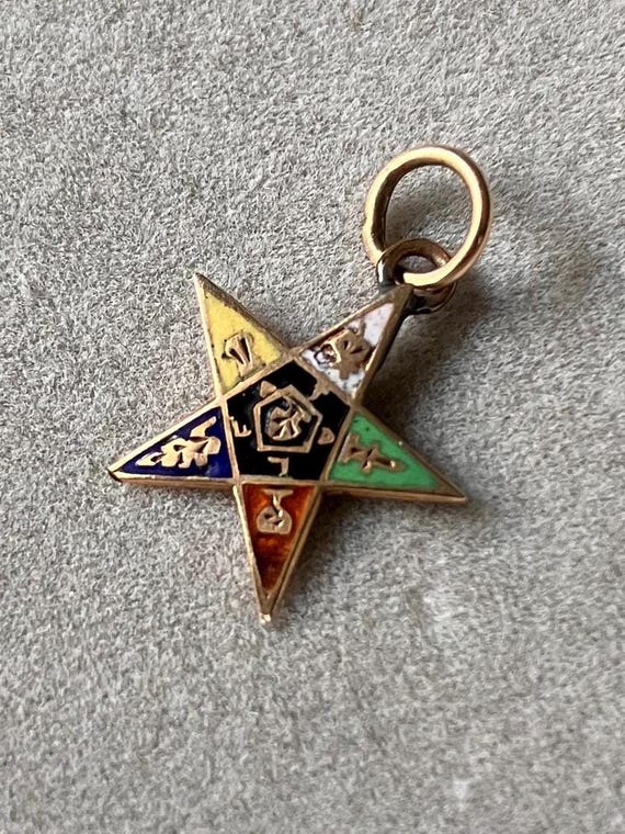 Vintage eastern star charm - Gem