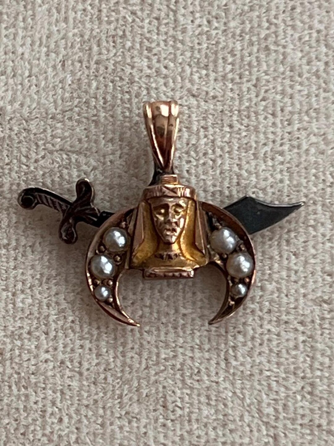 Masons Masonic Shriner 14k Gold Seed Pearl Pendant Charm - Etsy