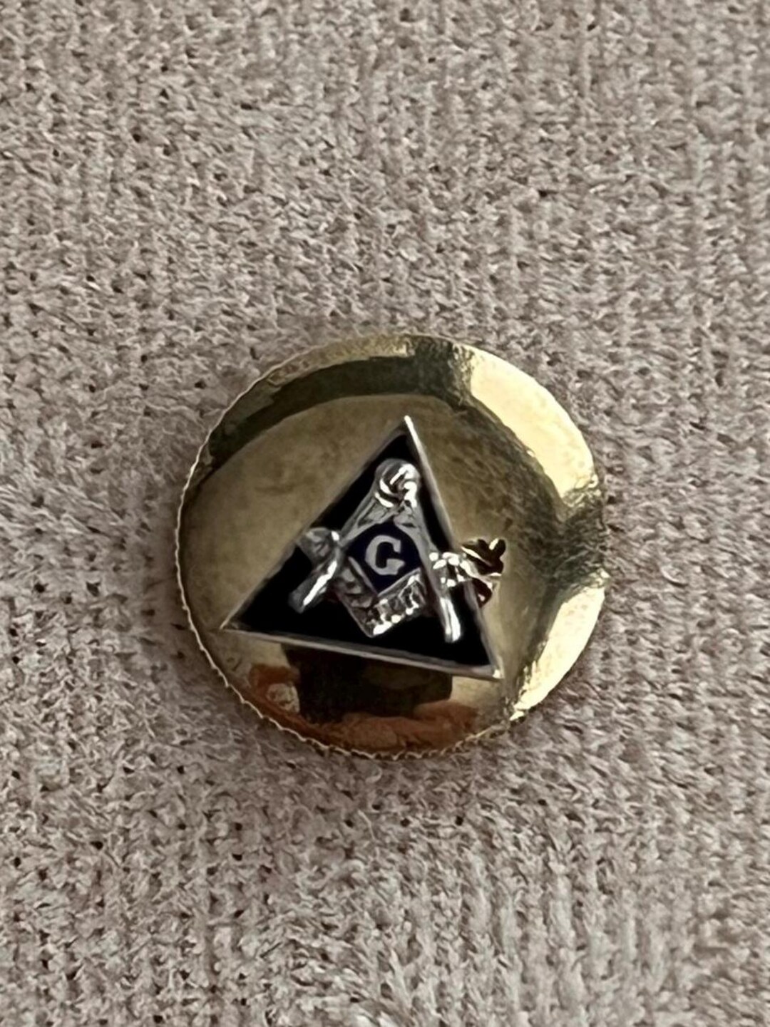 14k Gold Masonic Mason Button Lepel Pin - Etsy