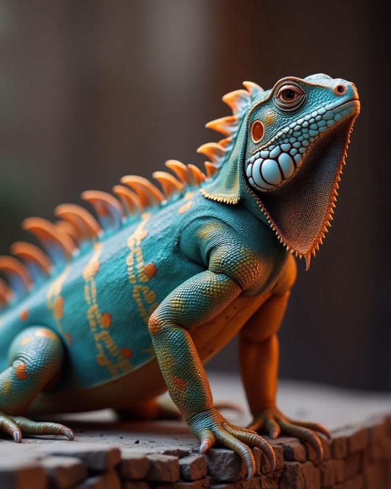 Gilded Guardian – Iguana Wall Art | Jungle Animal Printable | Digital ...