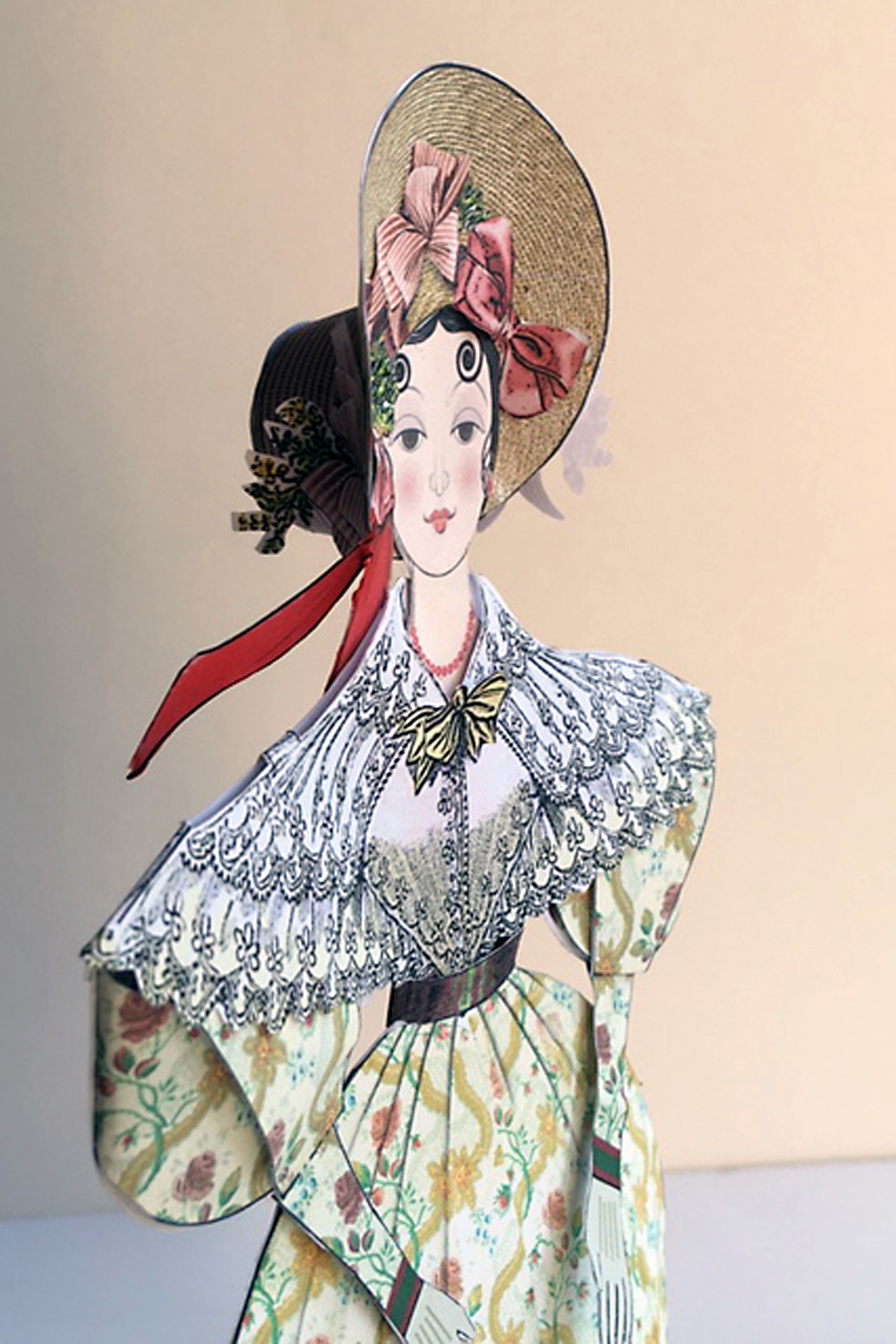 3-D Paper Fashion Fun Summer Bonnet and Canezou Accessory Kit for ...