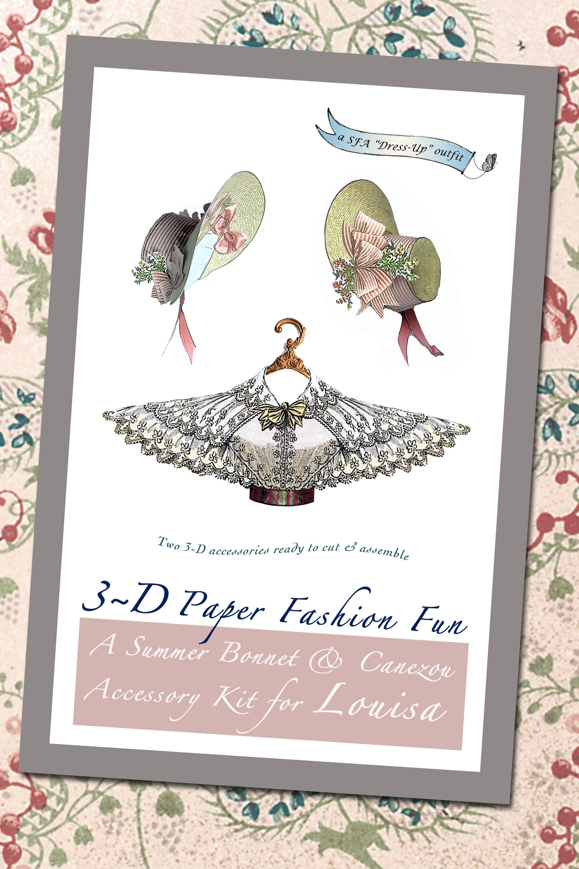 3-D Paper Fashion Fun Summer Bonnet and Canezou Accessory Kit for ...