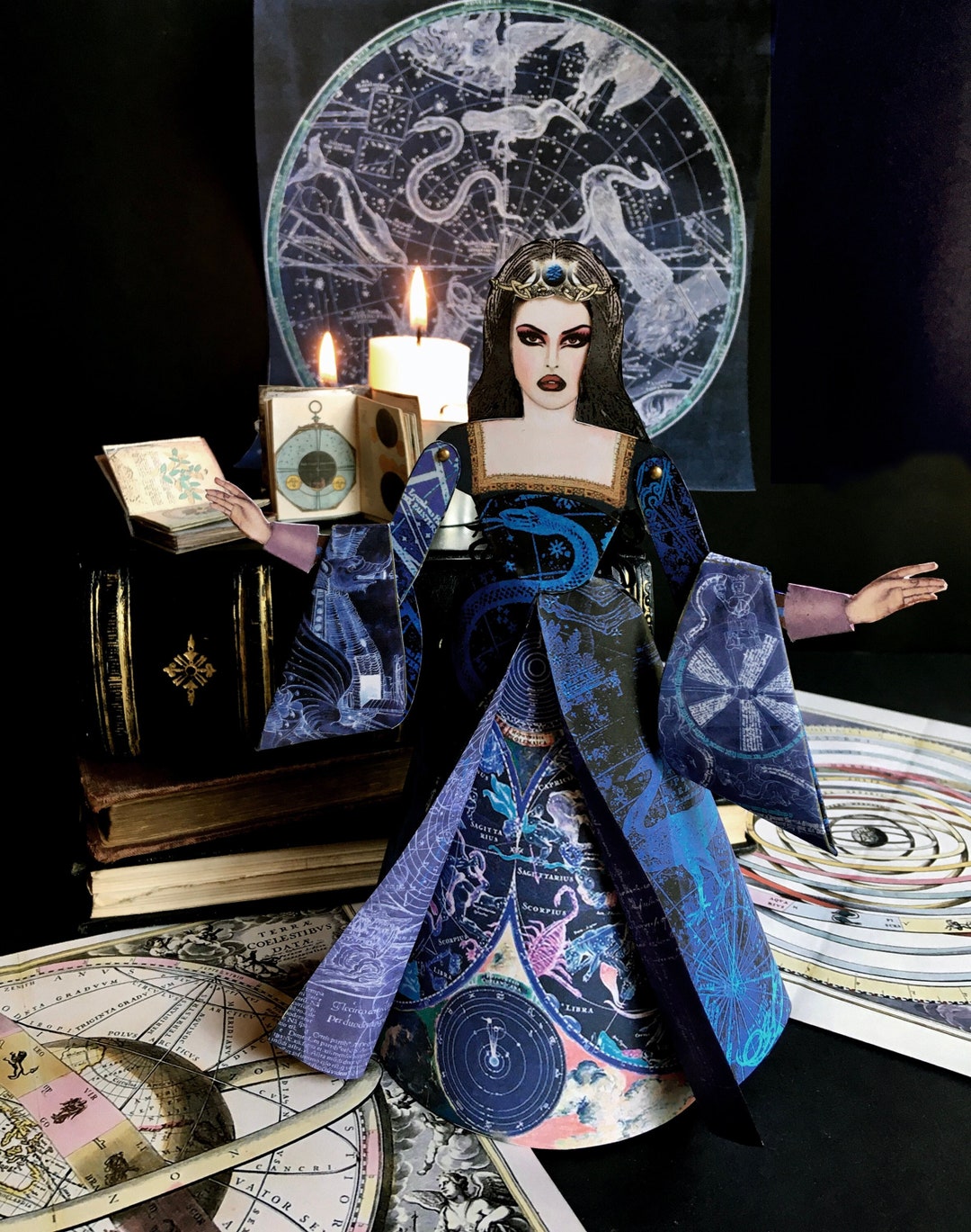 Halloween Paper Doll Craft Kit - A Celestial Witch 3-D Paper Doll Kit ...