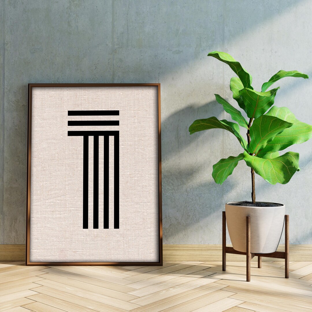 Number 1 Poster, Modern Line Art Print, Minimalist Typography Wall Art ...