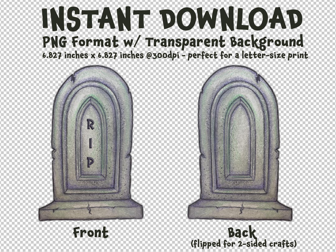 R.I.P. Tombstone Gravestone Clip Art Printable Digital Instant Download ...