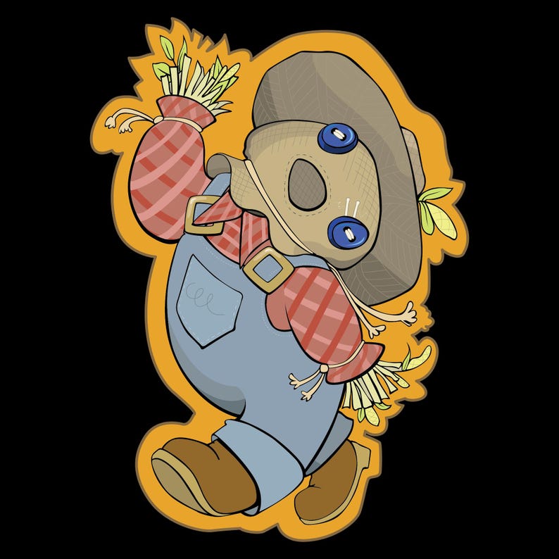 Scarecrow Clip Art Printable Digital Instant Download for Halloween ...