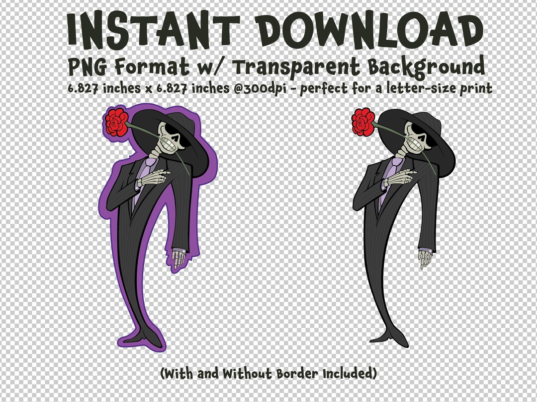 Voodoo Jazz Skeleton Clip Art Printable Digital Instant Download for ...