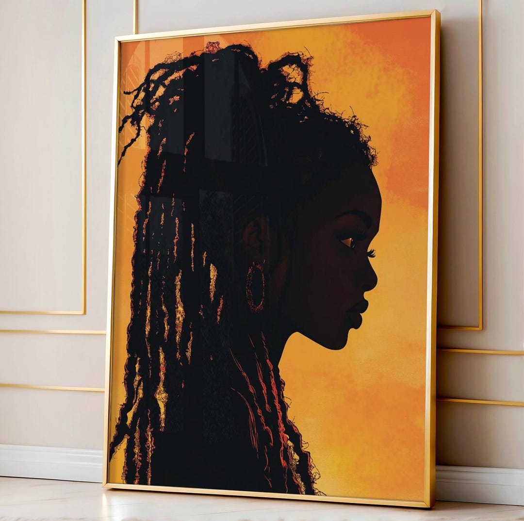Black Woman With Locs, African American Artwork, Melanin Glow Beautiful ...
