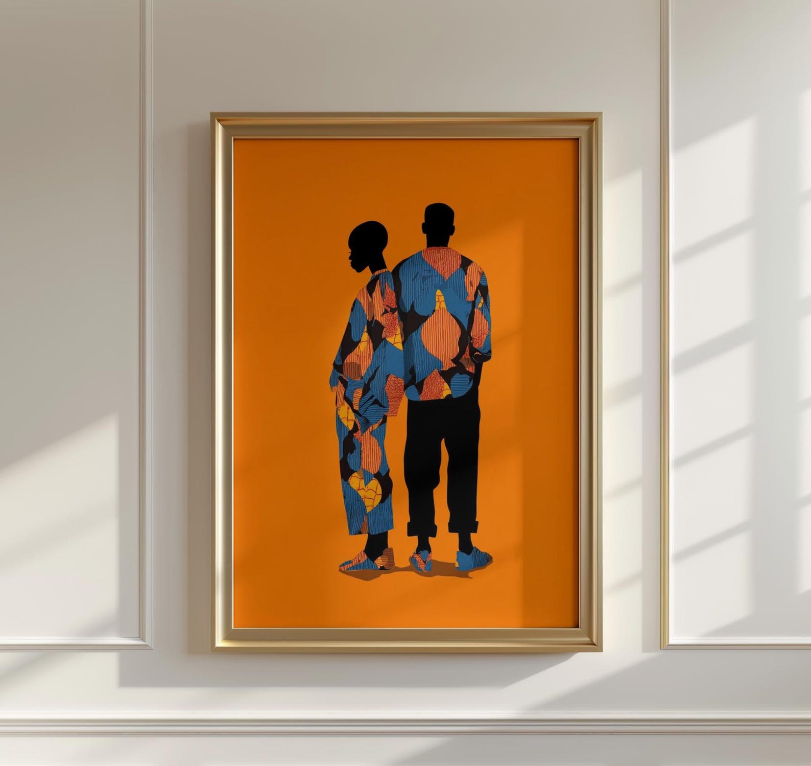 Afro Couple Back View Art – Full Body Flat Illustration, African Love ...