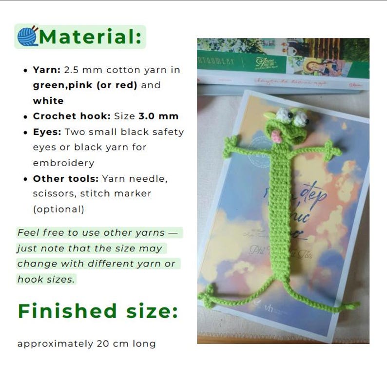 Funny Gecko Bookmark Crochet Pattern PDF – Amigurumi Lizard, for Book ...
